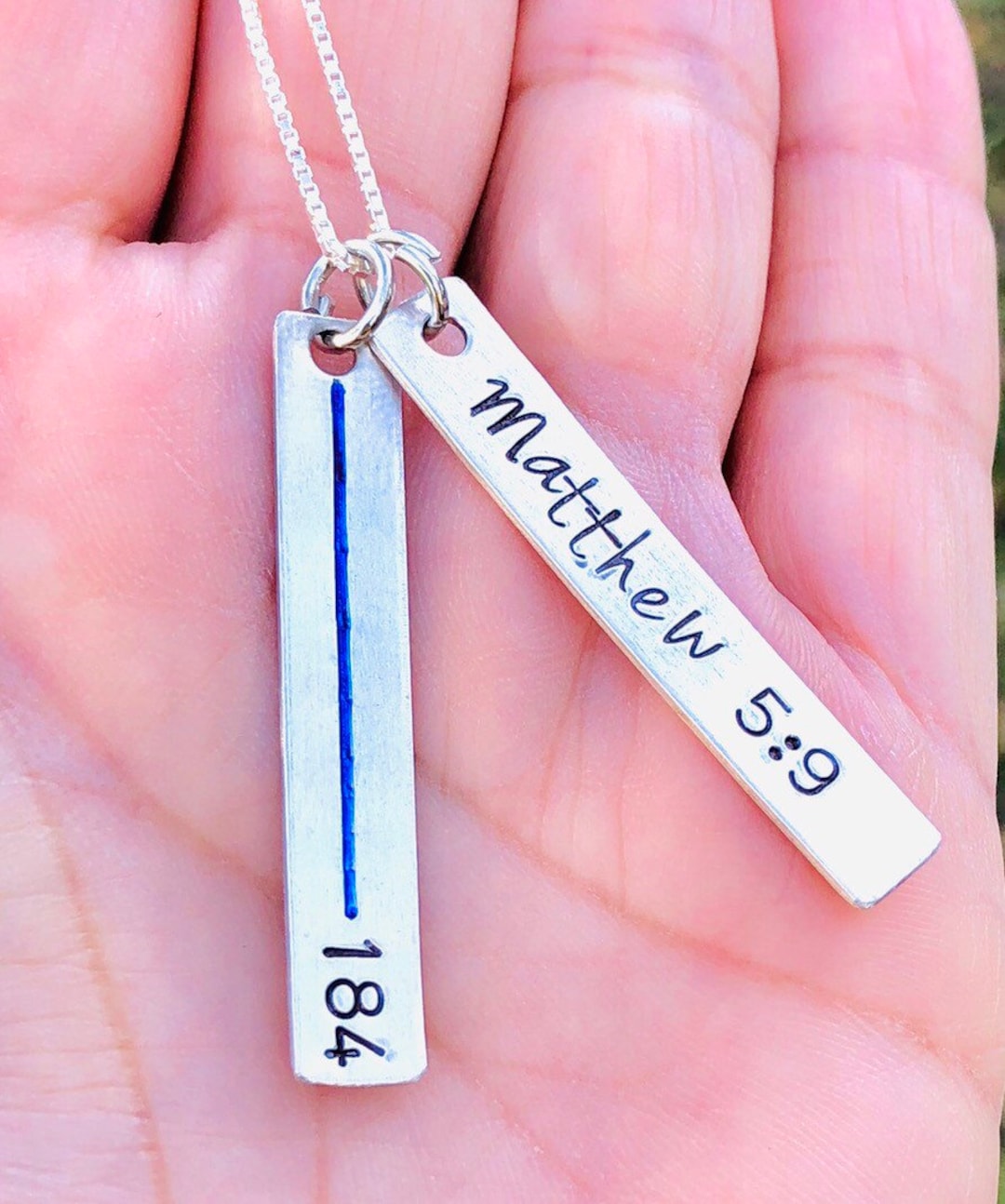 Personalized Necklace, Blue Line Gifts, Blue Line Necklace, Police Wife ...