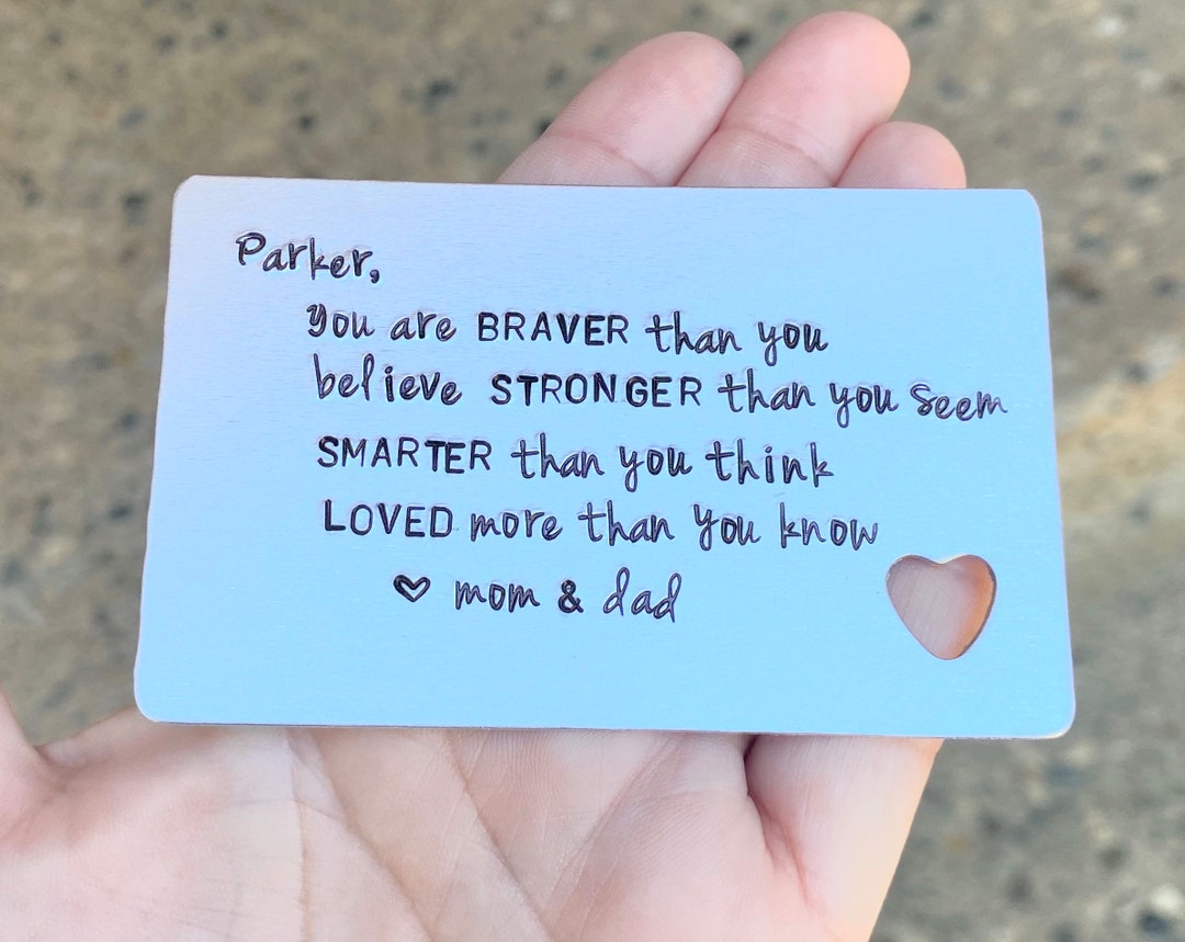 Personalized Wallet Insert, Hand Stamped Wallet Insert for Him ...