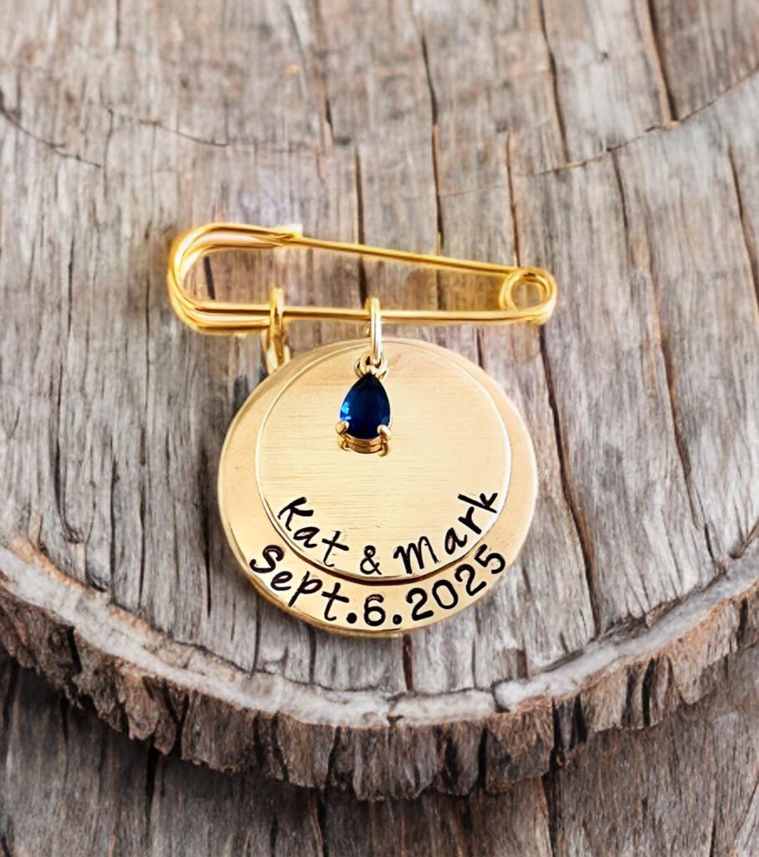 Engraved Wedding Bridal Pin, Wedding Bouquet Pin, Something Blue Pin ...