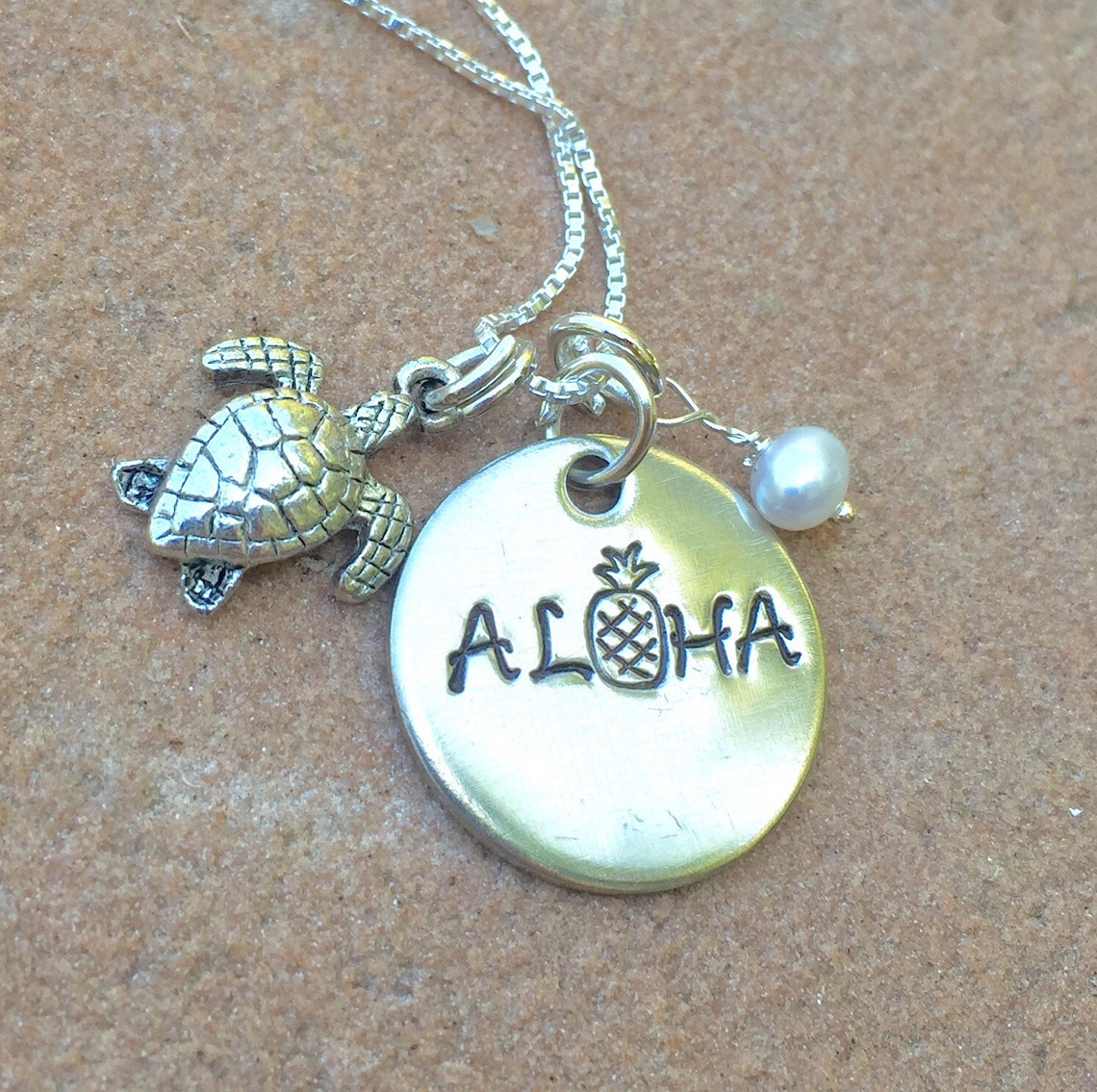 Aloha Pineapple Necklace Hawaiian Jewelry Hawaiian Necklace - Etsy