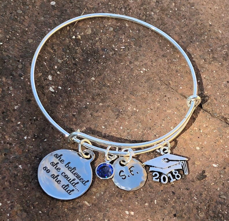 Personalized Grad Gifts Graduation Bracelets She Believed - Etsy