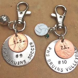 High School Gifts, High School Sports Keychain, Volleyball Keychain ...