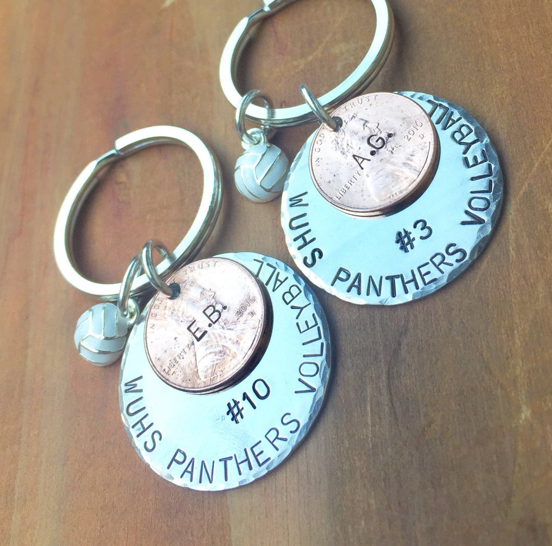 High School Gifts, High School Sports Keychain, Volleyball Keychain ...