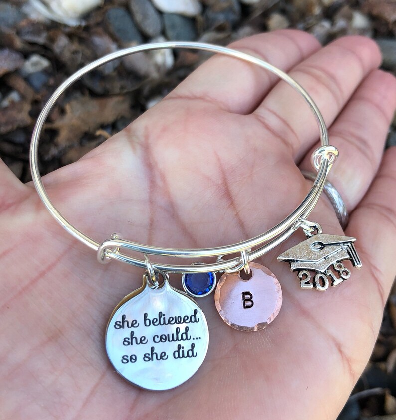 Personalized Grad Gifts Graduation Bracelets She Believed - Etsy