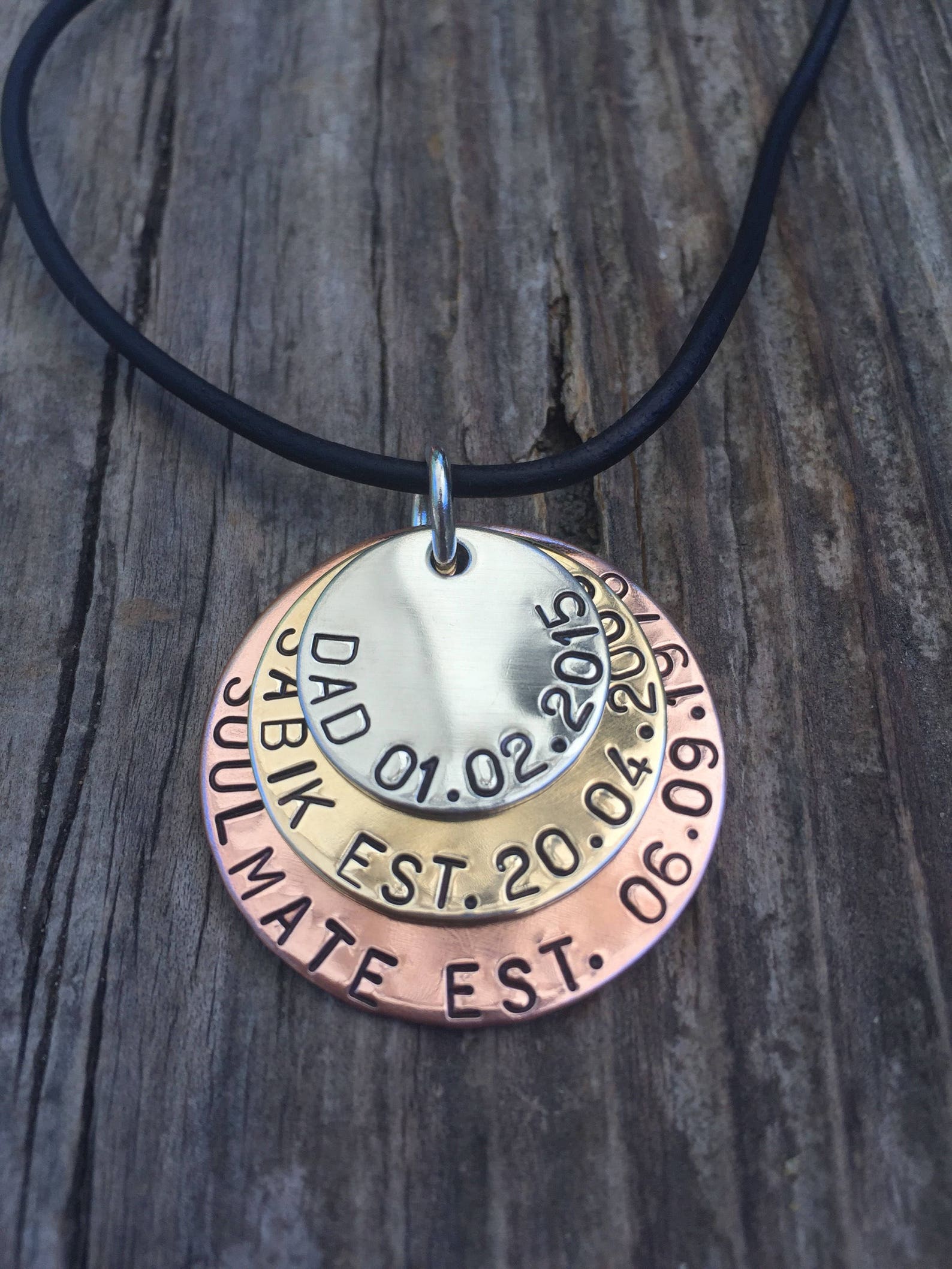 Personalized Mens Necklace Boyfriend Necklace Hand Stamped | Etsy