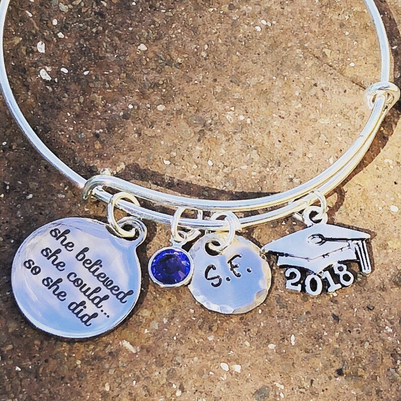 Personalized Grad Gifts Graduation Bracelets She Believed - Etsy
