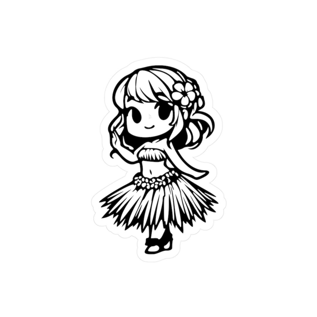 Cute Hula Girl Vinyl Decal, Hula Sticker for Laptops, Water Bottles ...