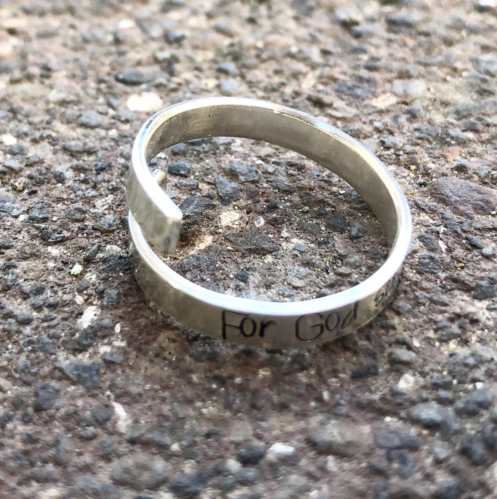 Personalized Rings Sterling Silver Hand Stamped Ring Initial | Etsy