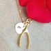 Wish Bone Necklace, Gold Wish Bone, Personalized Wish Bone, Brides Maid ...