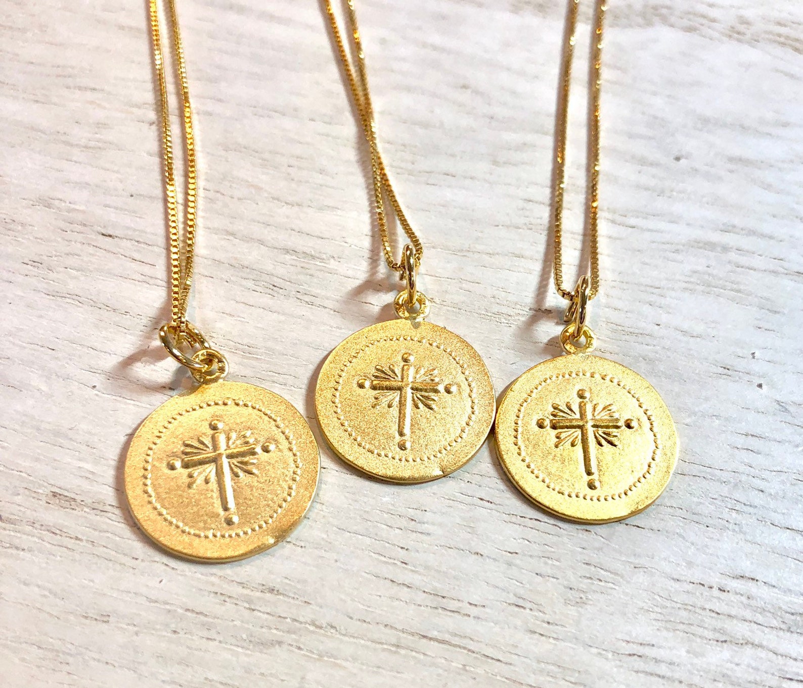 First Communion Gift Baptism Jewelry Cross Necklace Gold - Etsy
