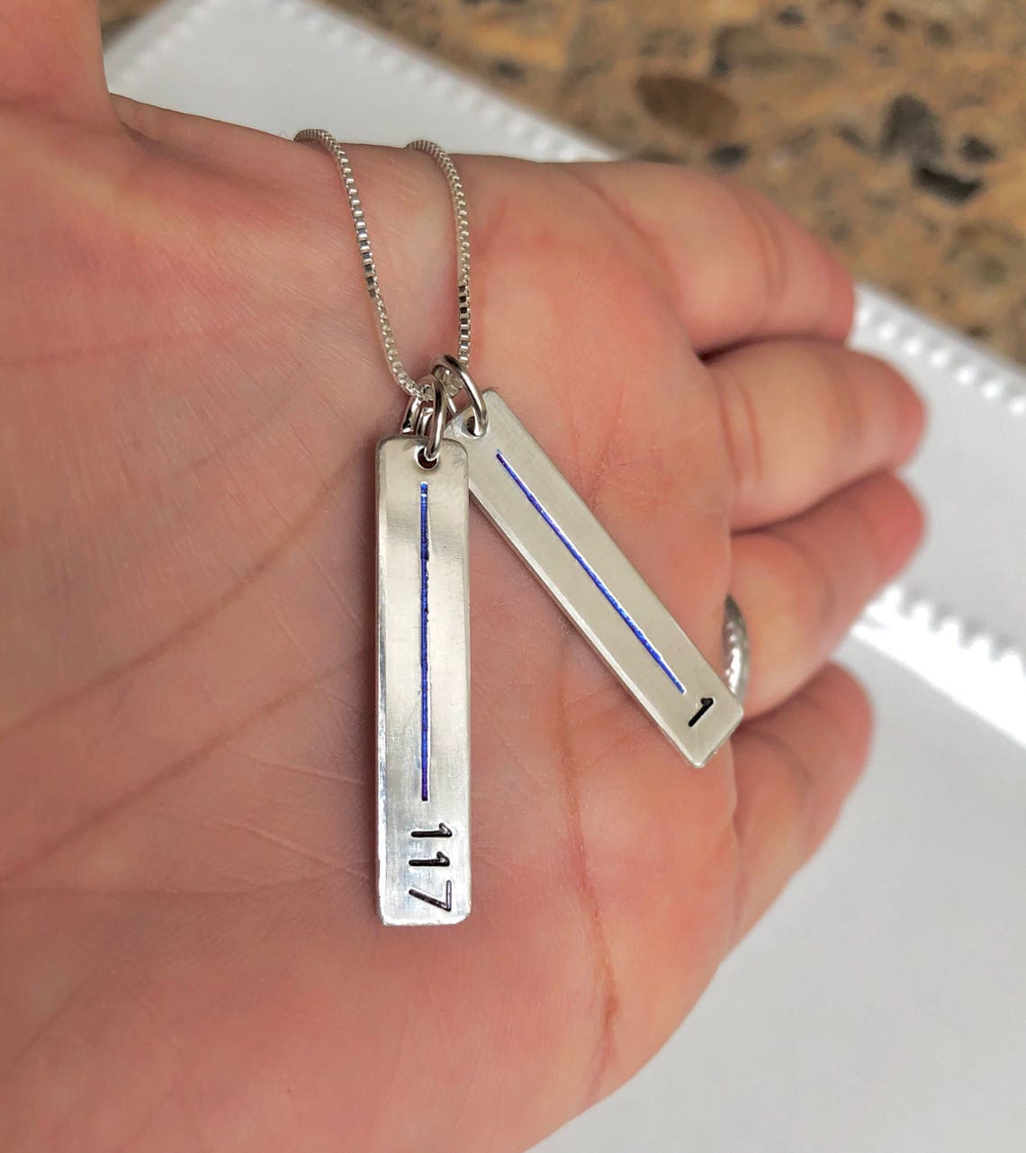 Personalized Necklace, Blue Line Gifts, Blue Line Necklace, Police Wife ...