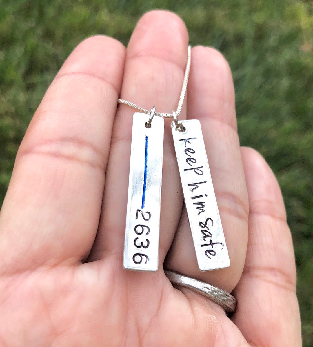 Thin Blue Line, Keep Him Safe, Blue Line Jewelry , Red Line, Valentine ...