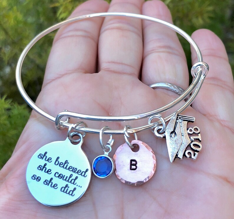 Personalized Grad Gifts Graduation Bracelets She Believed - Etsy
