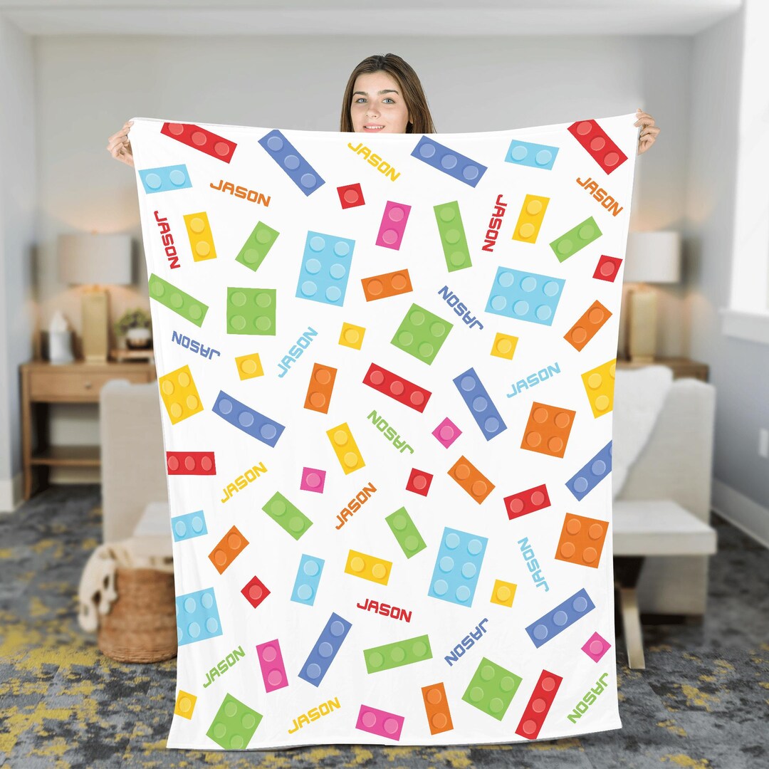Building Blocks Fleece Blanket, Master Builder Personalized Blanket - Etsy