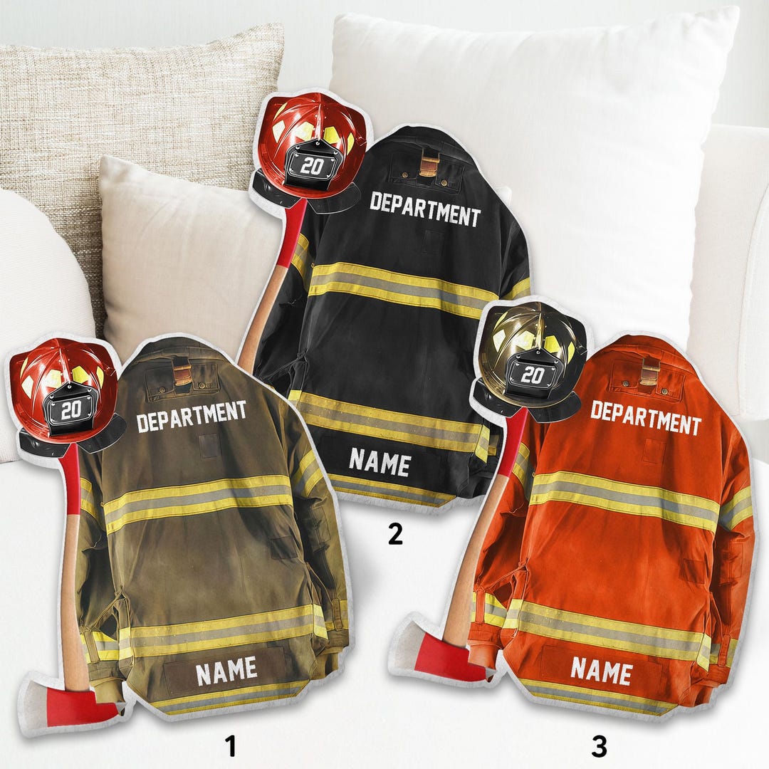 Custom Firefighter Uniform Ugly Pillow, Personalized Firefighter Pillow ...