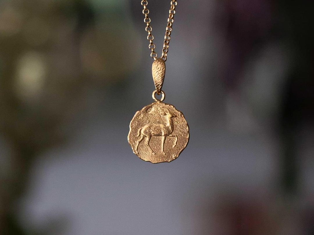 Gazelle Golden Medallion Simple, 24K Gold-plated Sterling Silver ...