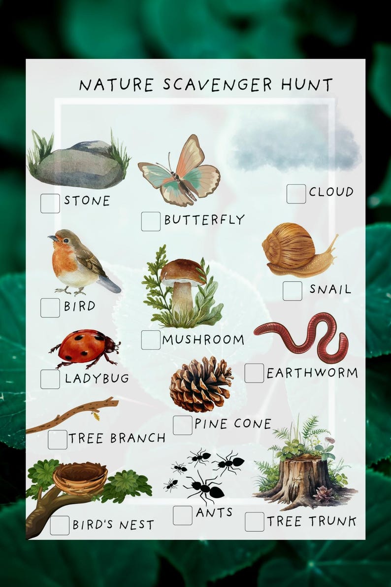 Printable Nature Scavenger Hunt for Kids: Outdoor STEM Activity (PDF ...