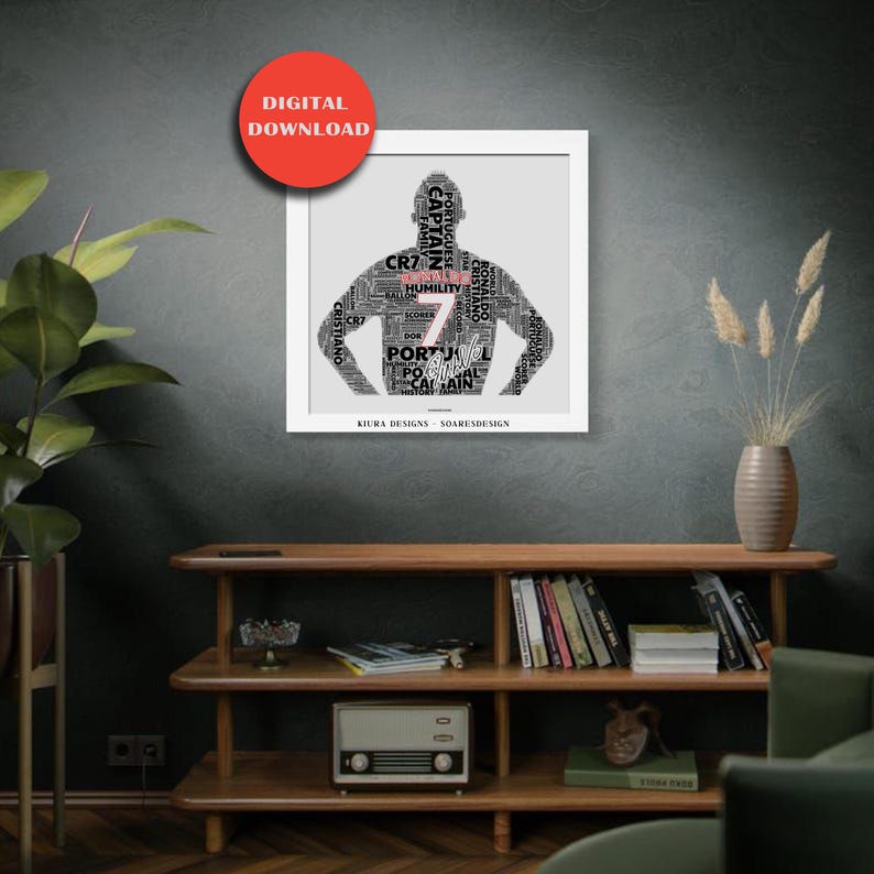 Cristiano Ronaldo Word Art Printable | Soccer Player Typography Poster ...