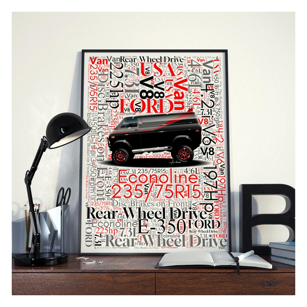 Ford Econoline Matte Vertical Poster, Car Decor, Automotive Art, Wall ...