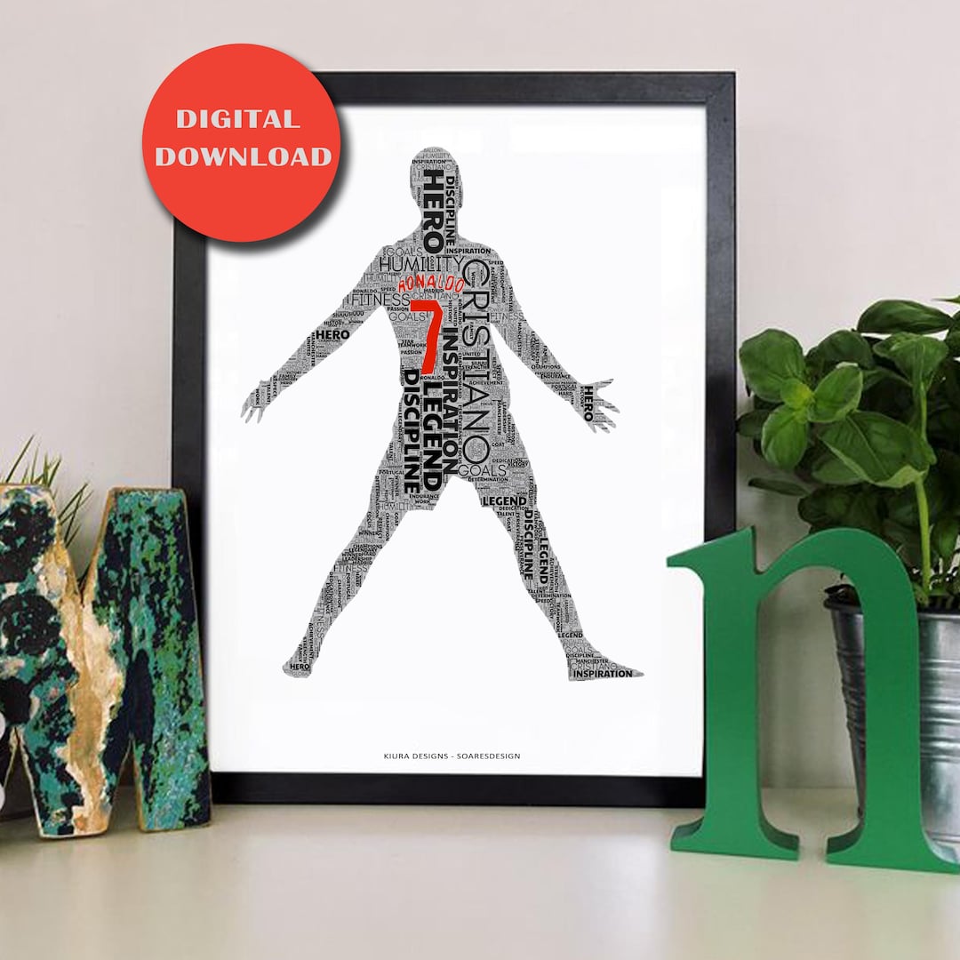 Cristiano Ronaldo Word Art Print | CR7 Football Wall Art | Soccer ...