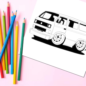 Printable Caricature Vans Coloring Pages – Set of 6 Digital Download ...