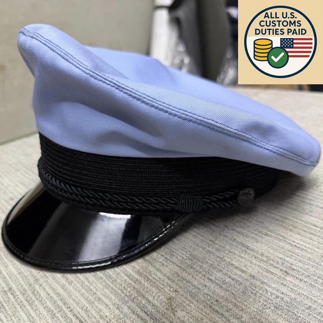 Light Blue Captain Skipper Cap – Yachting & Boat Peak Hat | Military ...