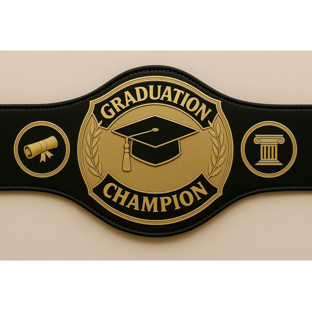 Graduation Champion Belt | Custom Leather Award | Personalized Grad ...