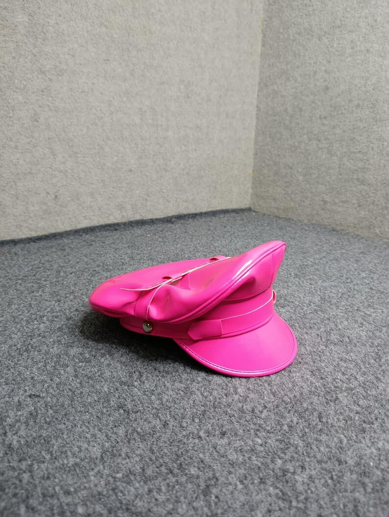 Handcrafted Hot Pink Patent Leather Visor | Retro Parade Cap - Etsy