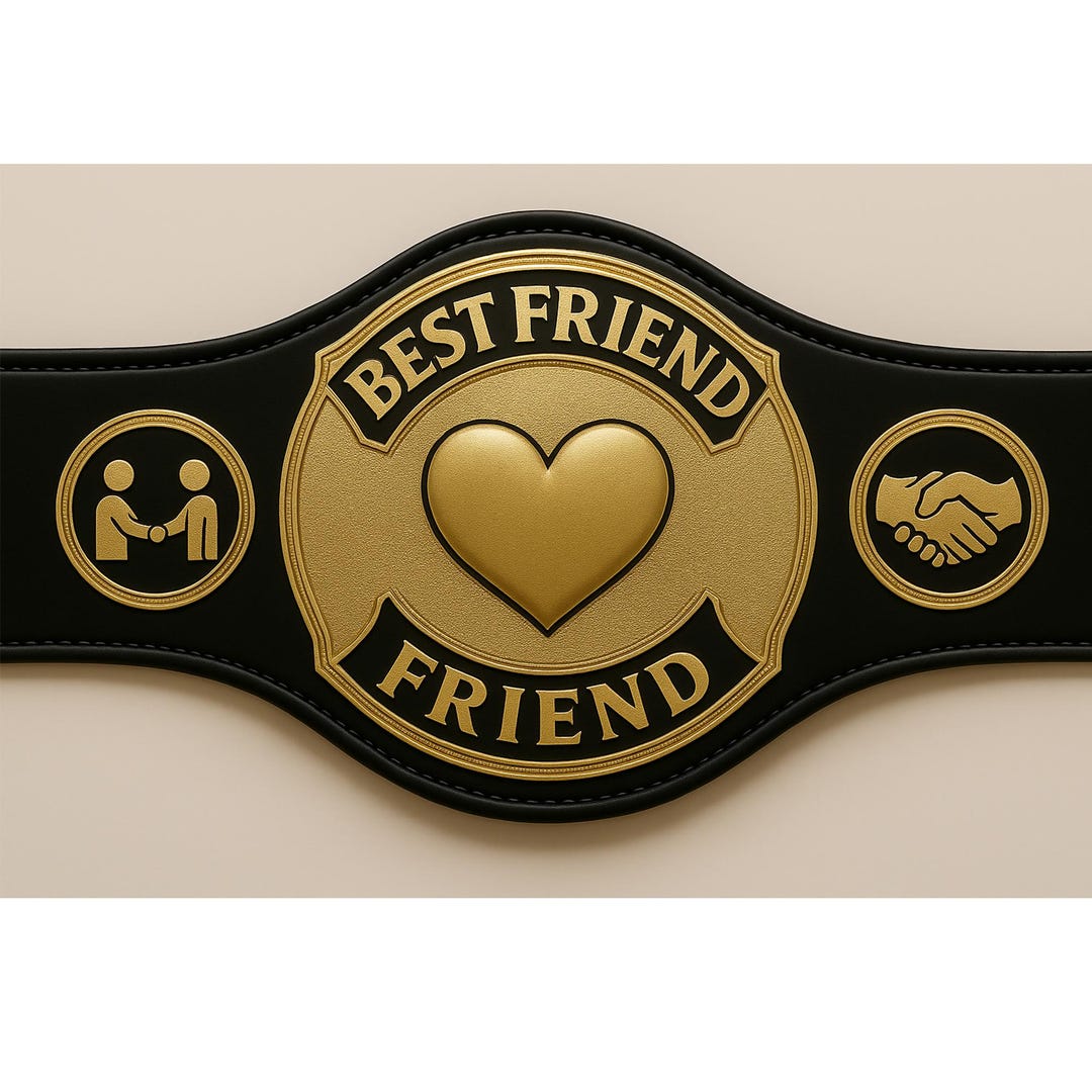 Friendship Champion Belt | Custom Leather Gift | Personalized Friend ...