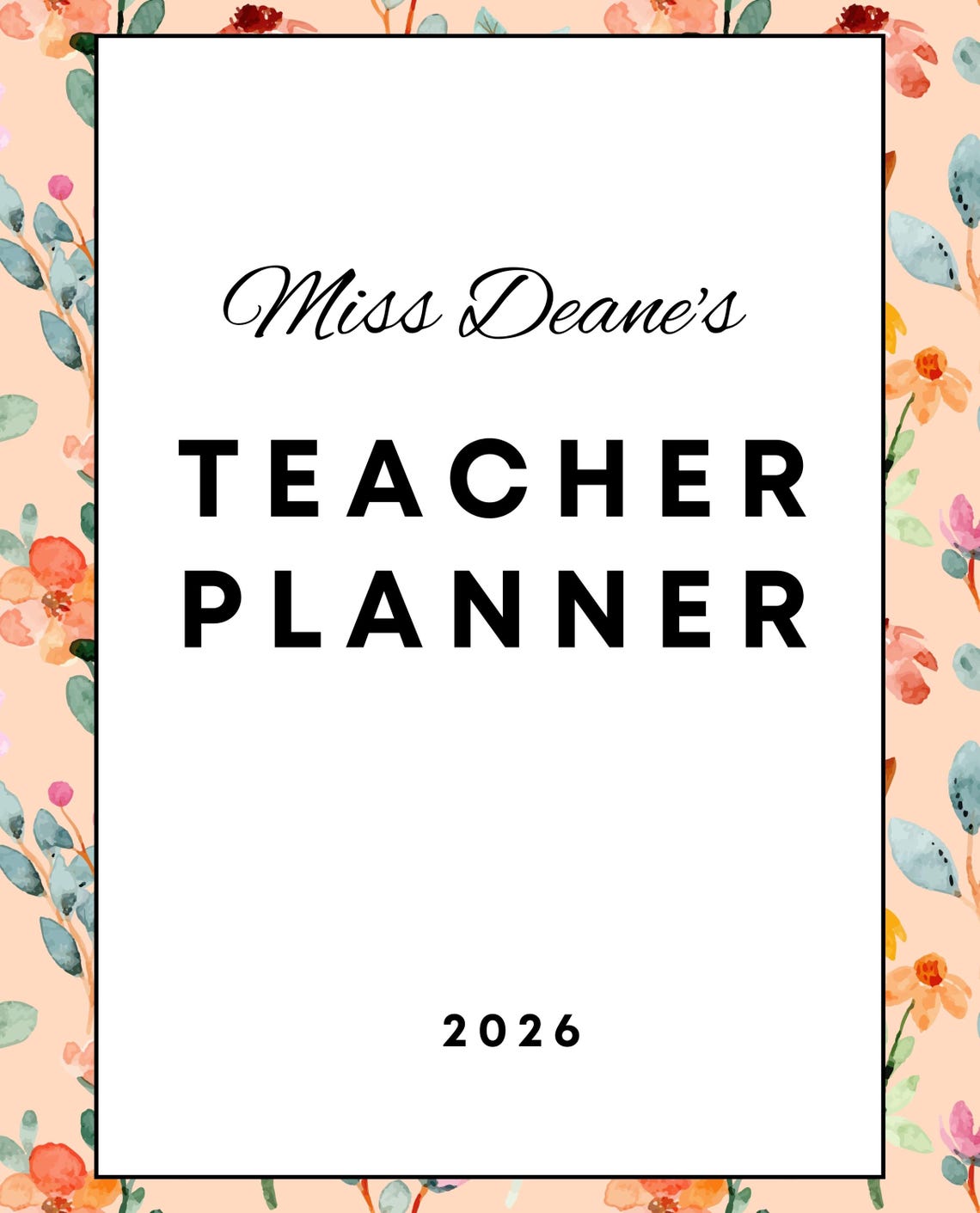 2026 Teacher Planner Printable: 41-page Organizer (PDF Download A4 ...
