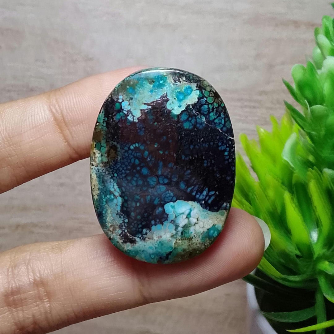 Gemsilica Bacan ~ Blue Chrysocolla ~ Small ~ Size 35,4x26x6,3 Mm - Etsy