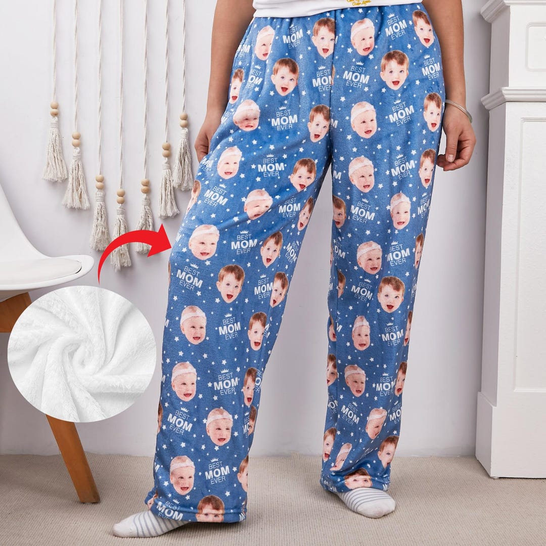 Custom Face Flannel Pajama Pants, Personalized Photo Gift - Etsy