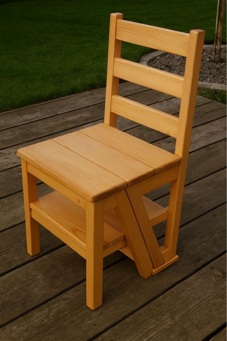 2-in-1 Convertible Ladder Chair | Printable Woodworking Plan (chair ...