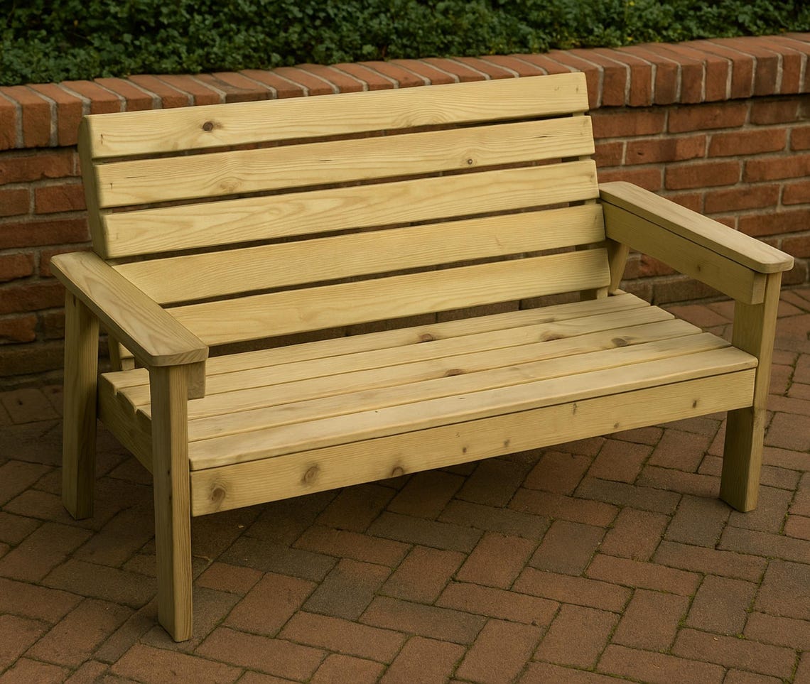 DIY 2x4 Wooden Bench Build Plan | Outdoor Woodworking Templates | DIY ...