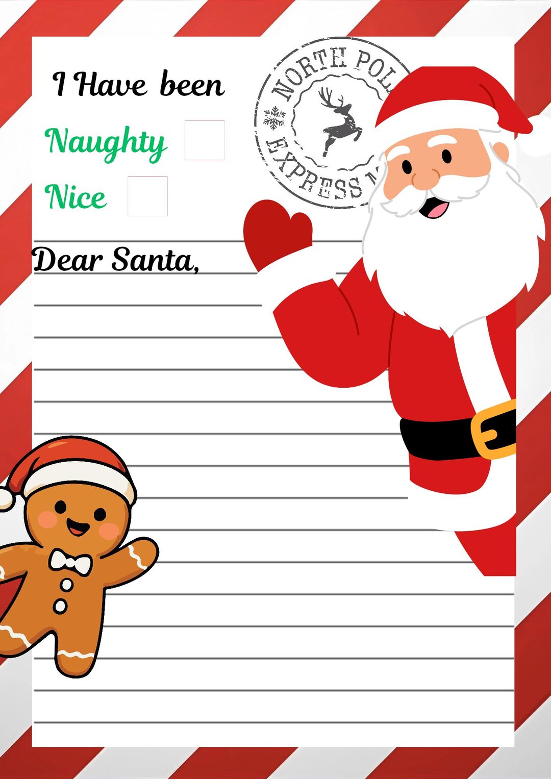 Santa Letter Printable - Custom Christmas Gift (instant Download and ...