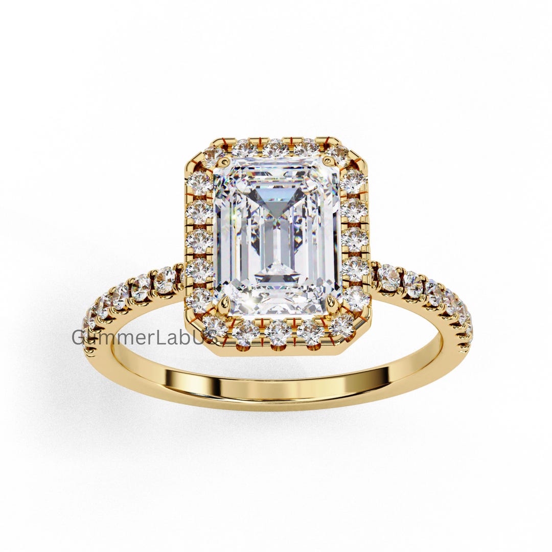 Hybrid 6.03 CT Iced Out Radiant Solitaire Ring-elongated Radiant Cut ...