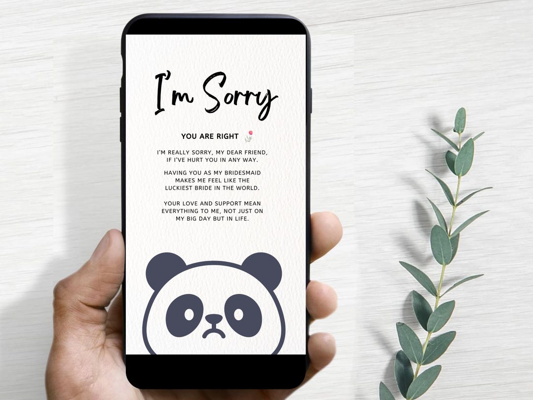 Cute I Am Sorry, Panda Sorry Card Printable Custom Canva Sorry Card I'm ...