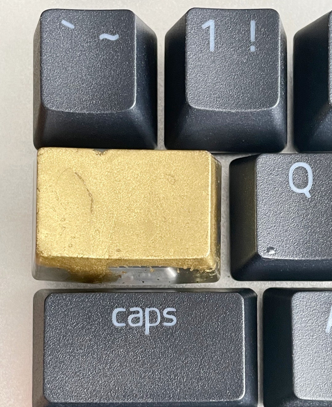 Gold Nugget Keycap, Tab Keycap, custom keycap, artisan keycap, gold ...