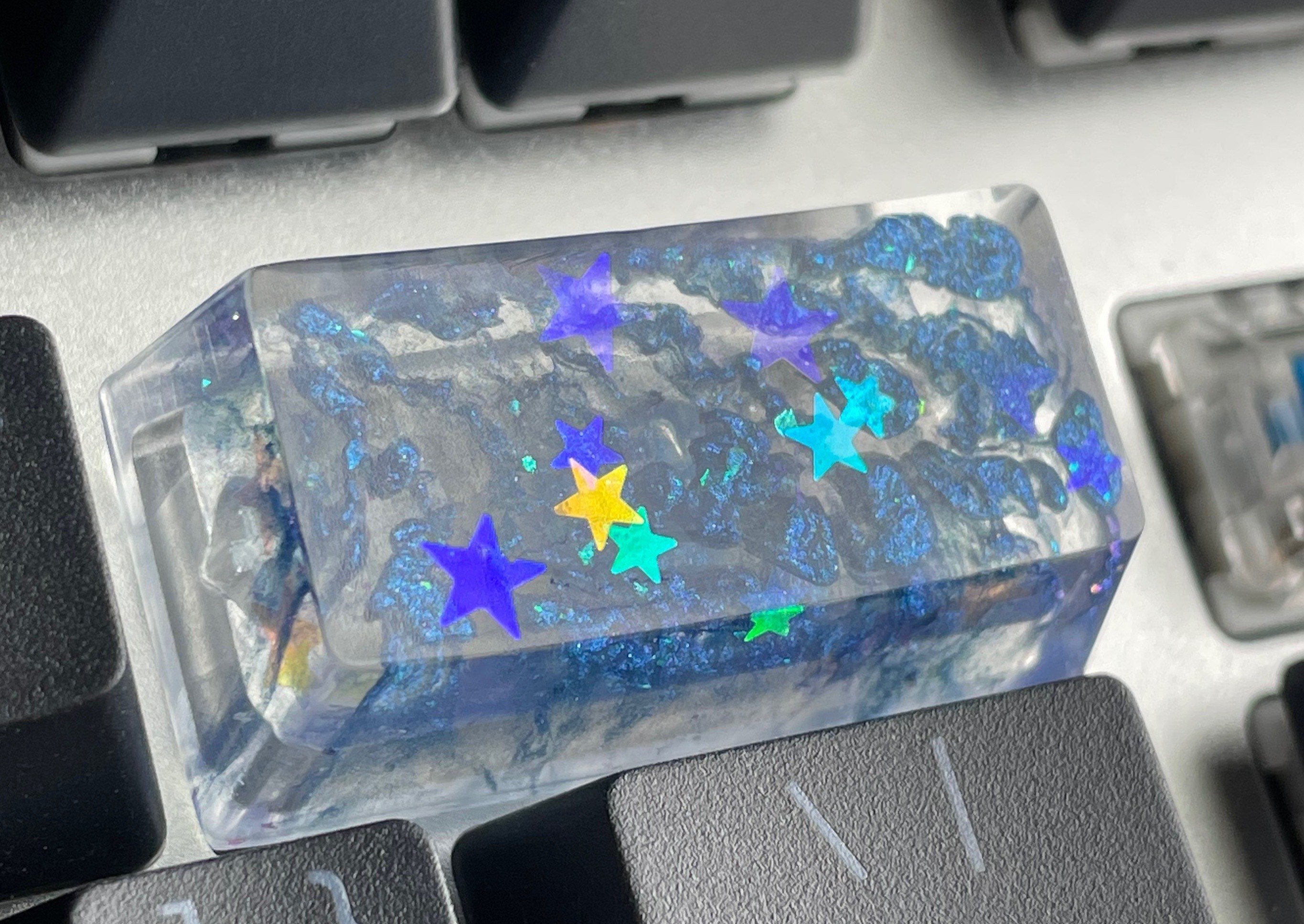 Blue keycap artisan resin keycap handmade blue keycap | Etsy