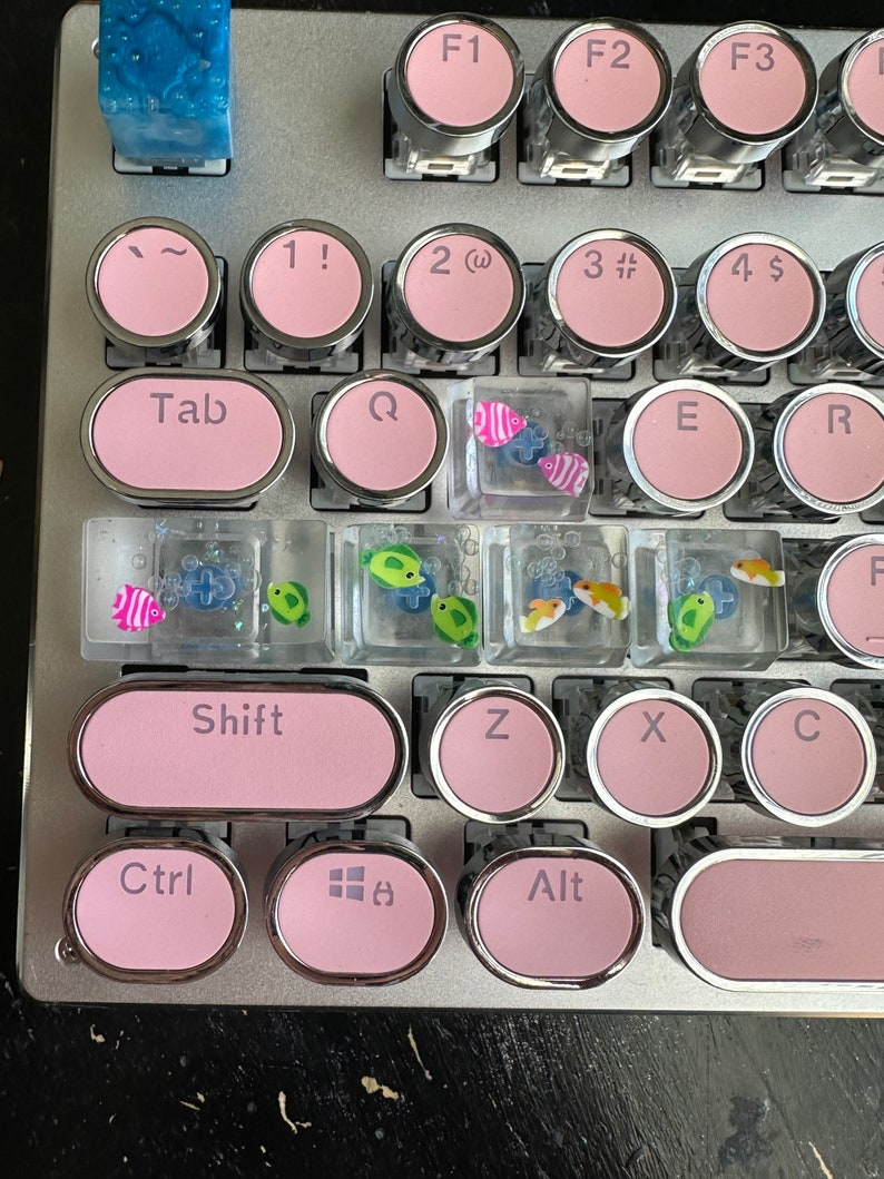 Aquarium WASD Keycaps Transparent Keycap Set Fish Keycaps - Etsy