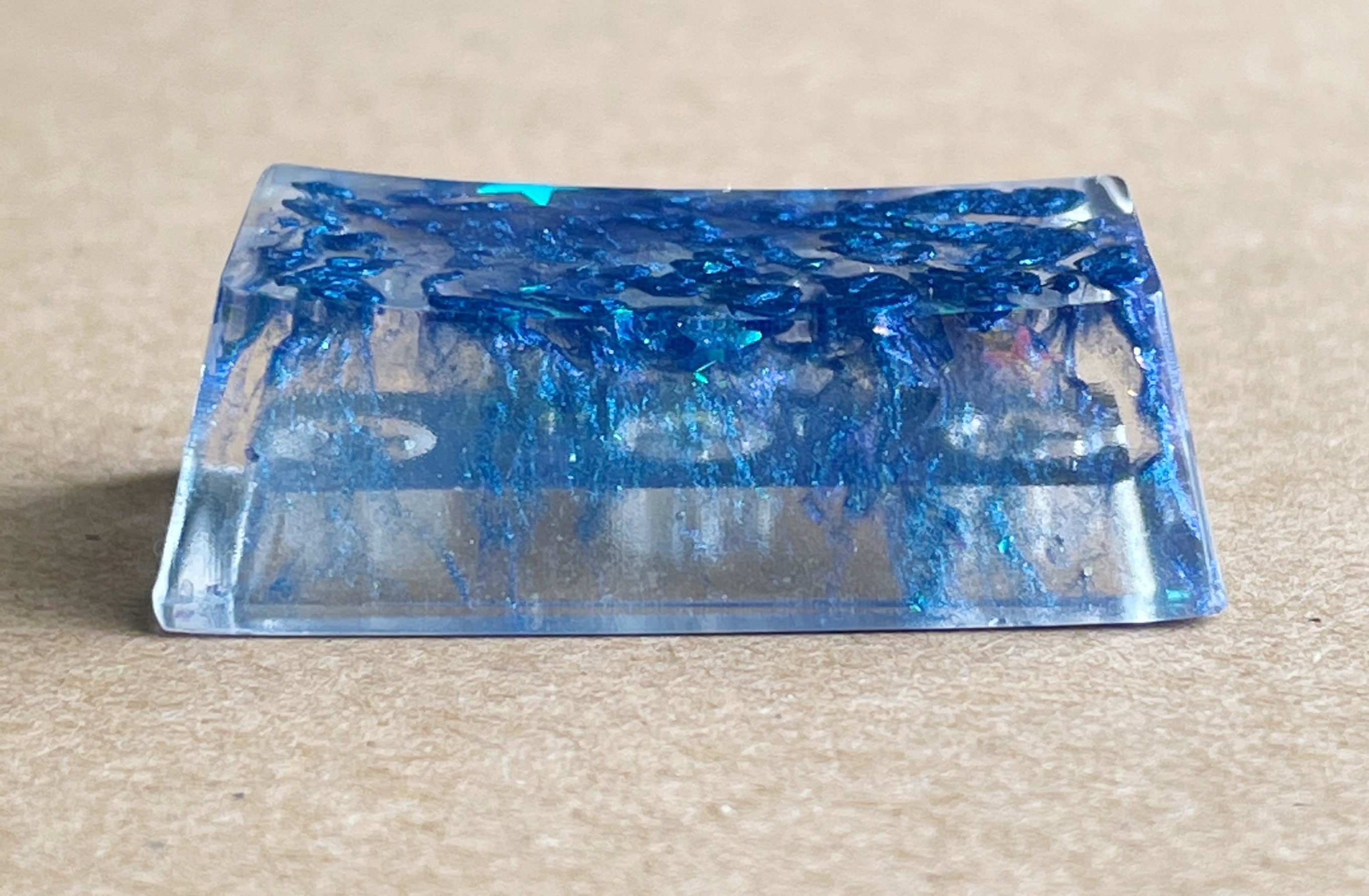 Blue keycap artisan resin keycap handmade blue keycap | Etsy