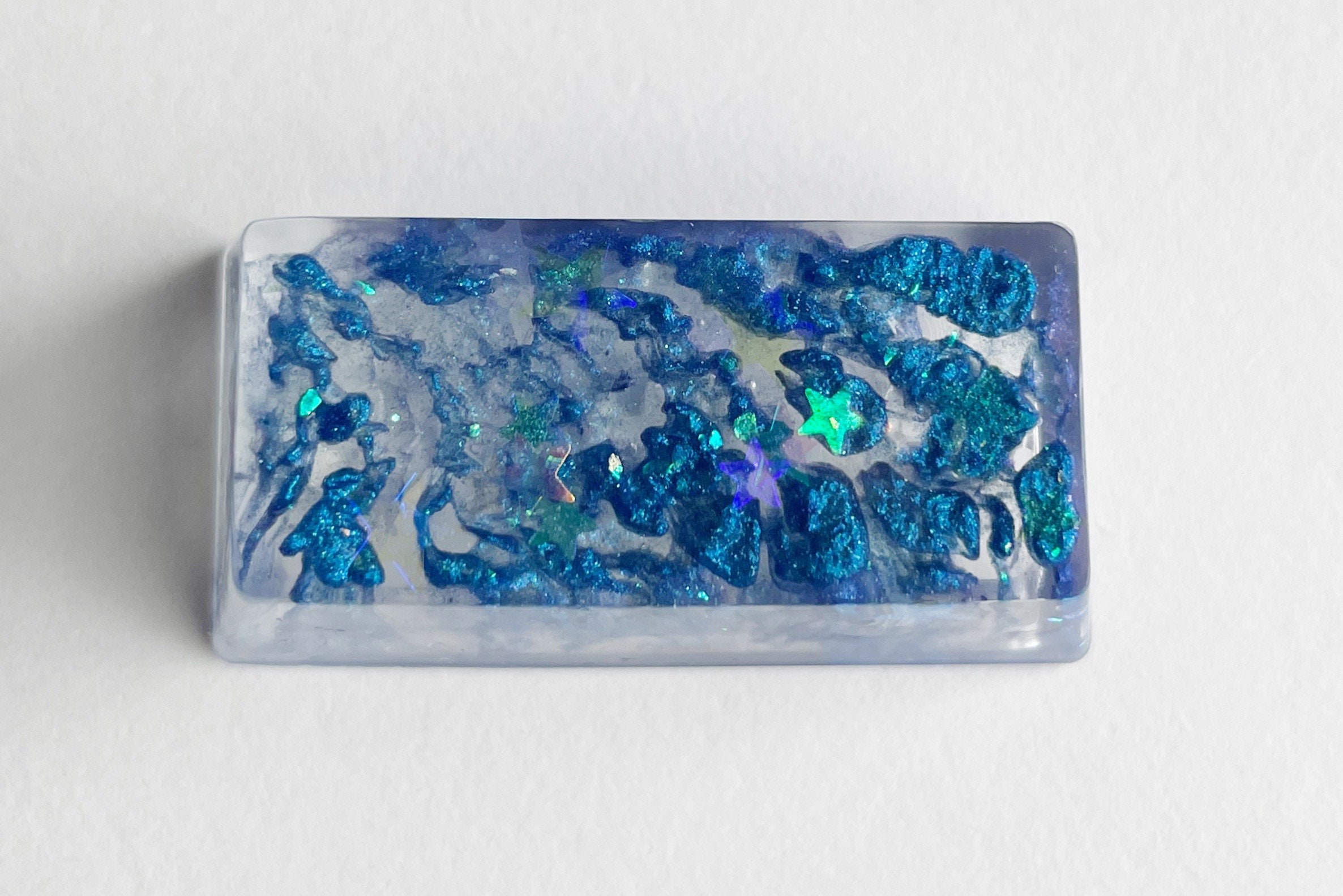 Blue keycap artisan resin keycap handmade blue keycap | Etsy