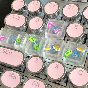 Aquarium WASD Keycaps, Transparent Keycap Set, Fish Keycaps, Custom ...