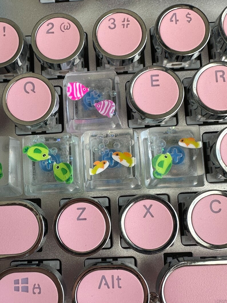 Aquarium WASD Keycaps Transparent Keycap Set Fish Keycaps - Etsy