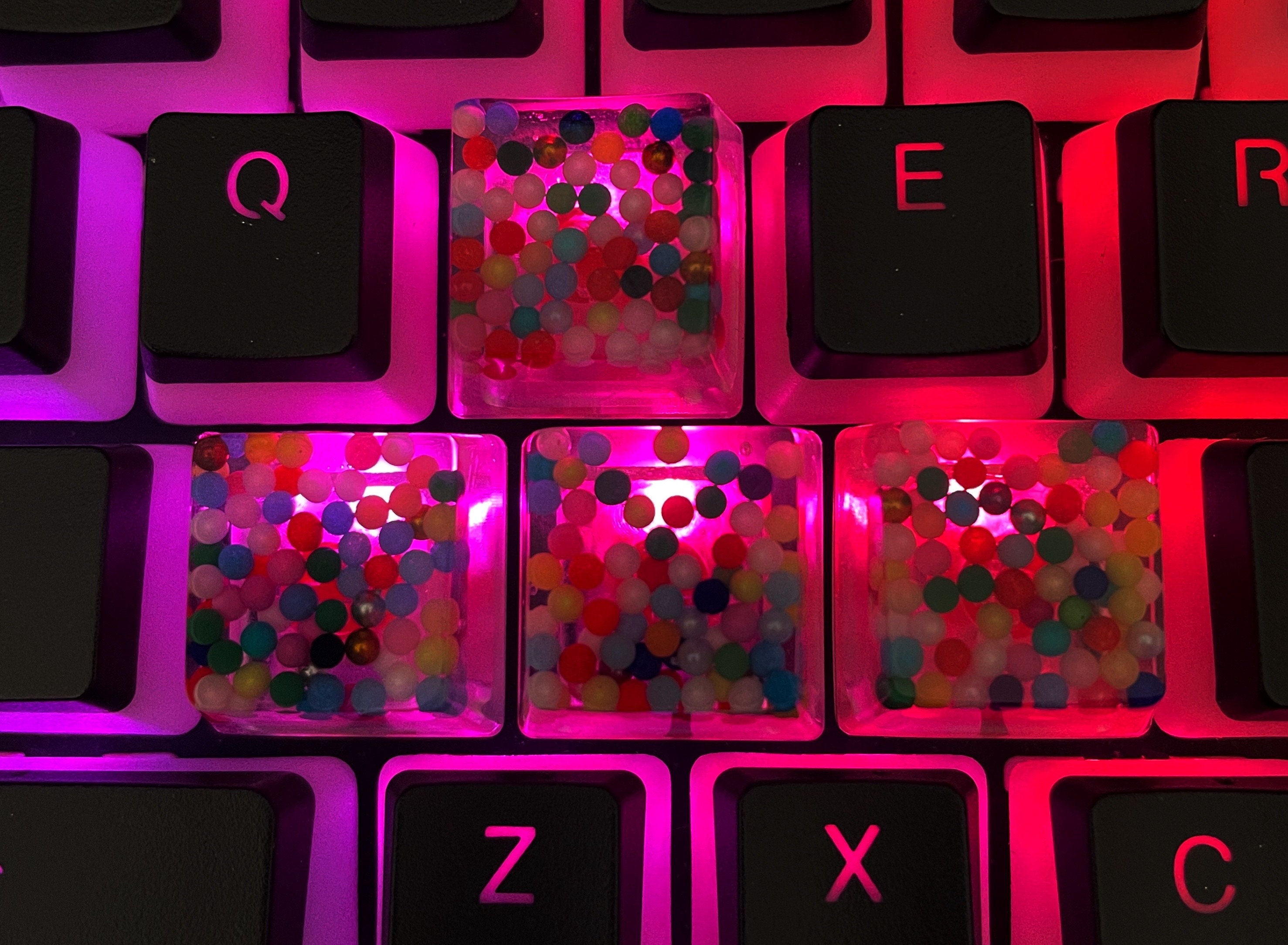 Bubblegum WASD Keycaps Custom Artisan Keycaps Transparent | Etsy