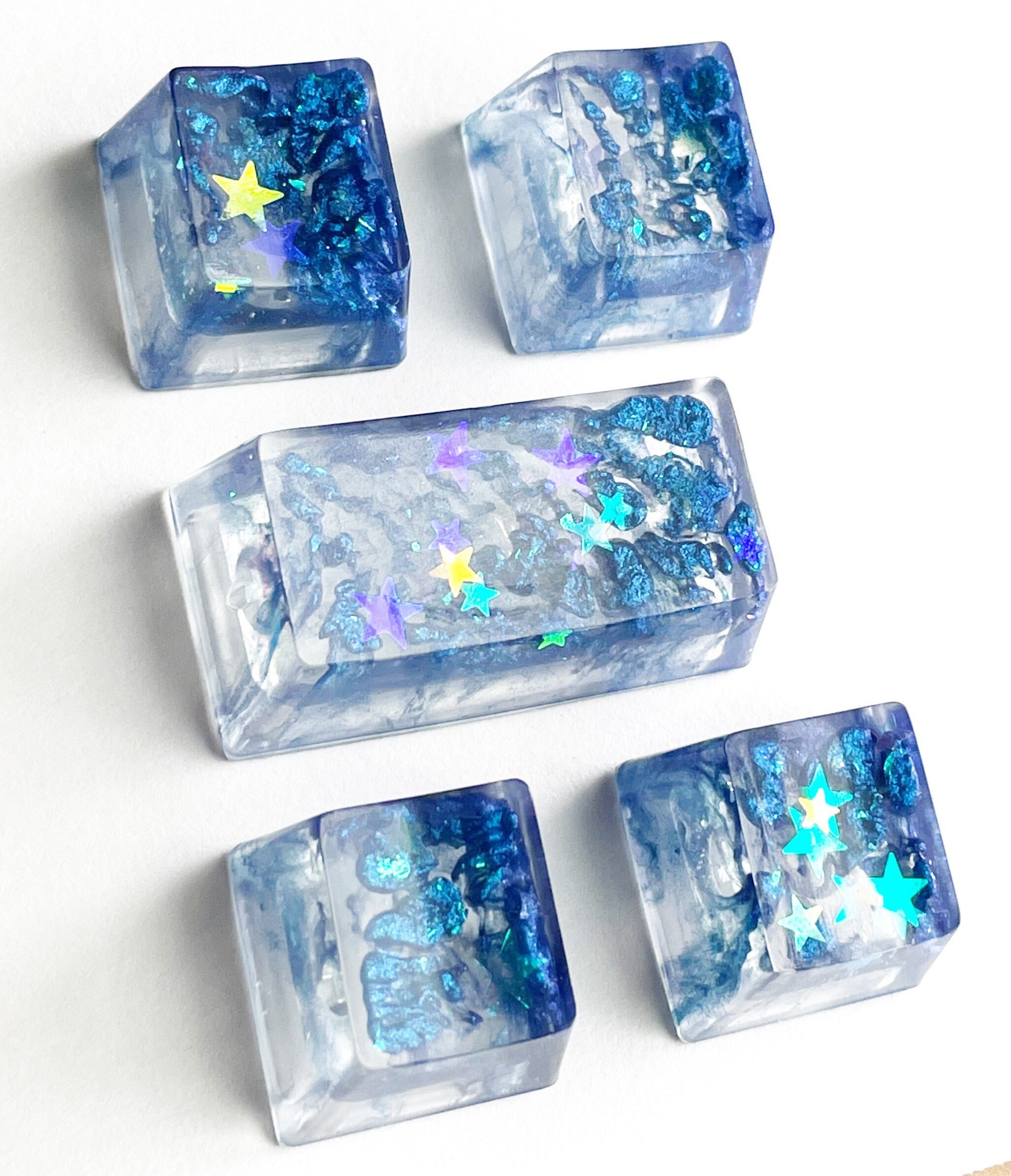 Blue keycap artisan resin keycap handmade blue keycap | Etsy