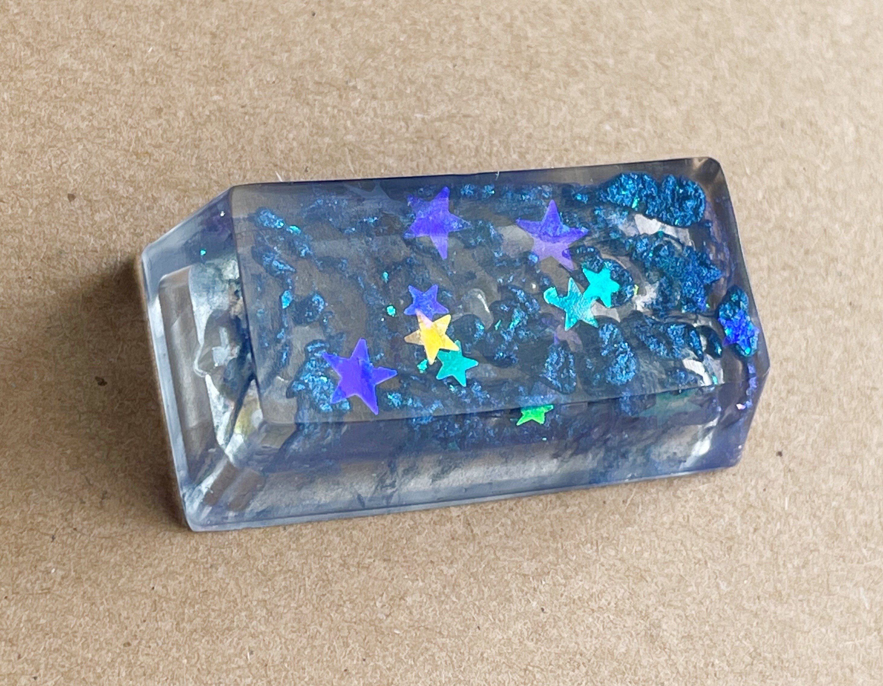 Blue keycap artisan resin keycap handmade blue keycap | Etsy