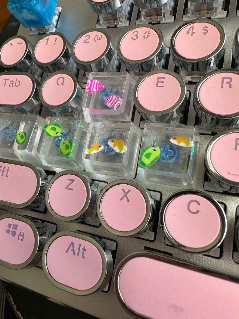 Aquarium WASD Keycaps Transparent Keycap Set Fish Keycaps - Etsy