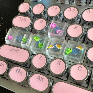 Aquarium WASD Keycaps, Transparent Keycap Set, Fish Keycaps, Custom ...
