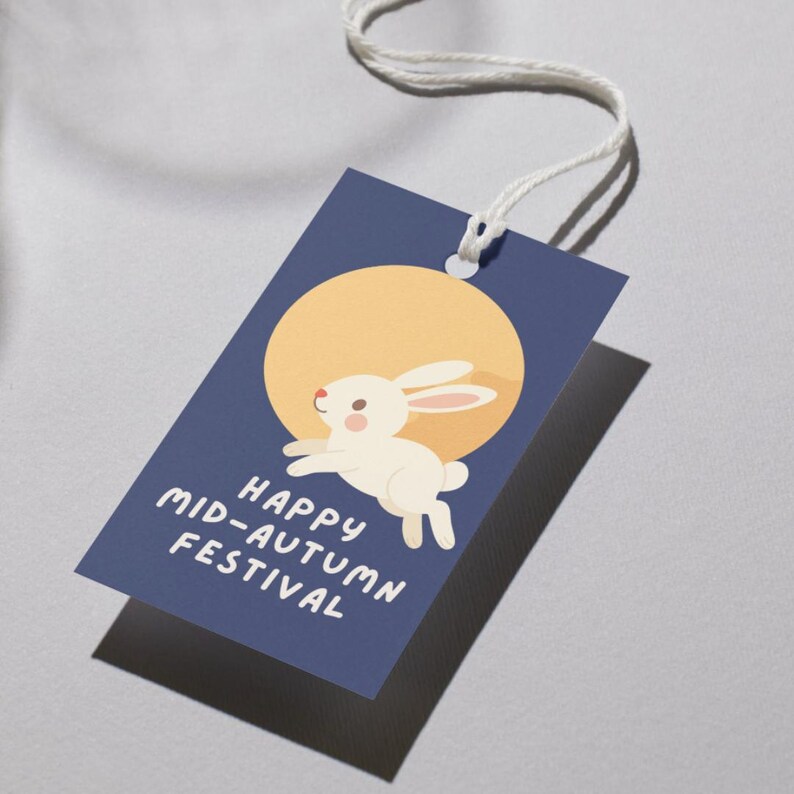 Moon Festival Gift Tags: Rabbit & Mooncake Art Trung Thu, Tsukimi ...